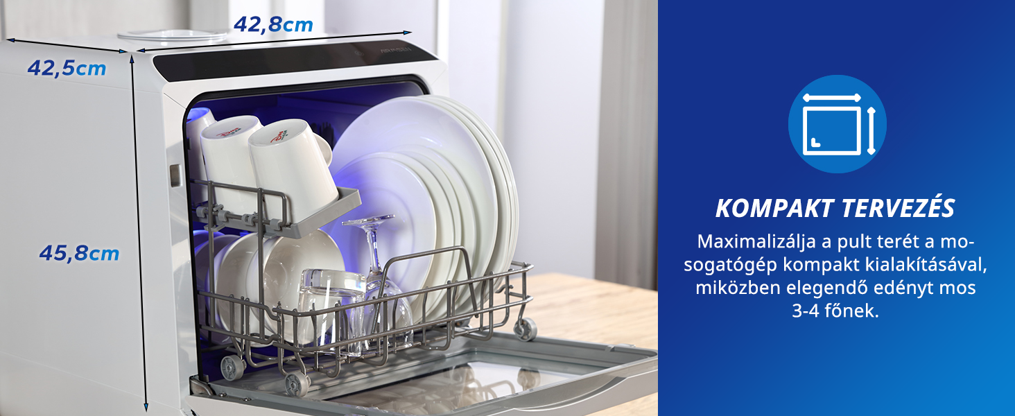 AIRMSEN Mini kompakt mosogatógép – hordozható 5 literes tartállyal, 6 ...