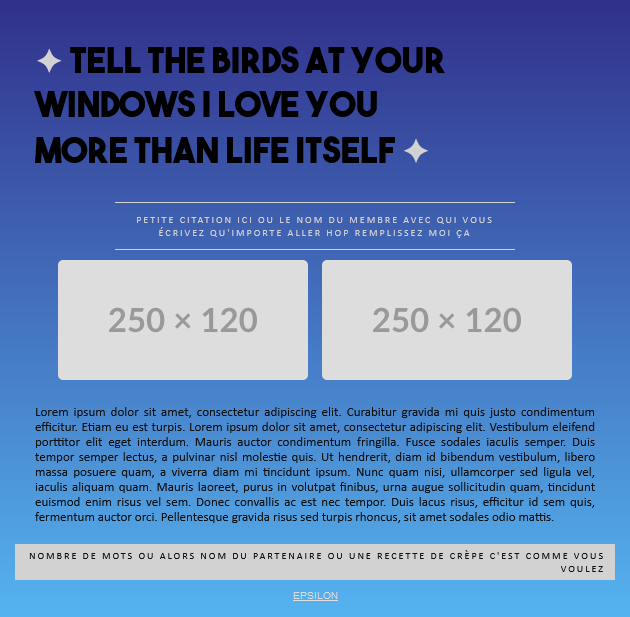 [FICHE RP] • BLUE BIRD