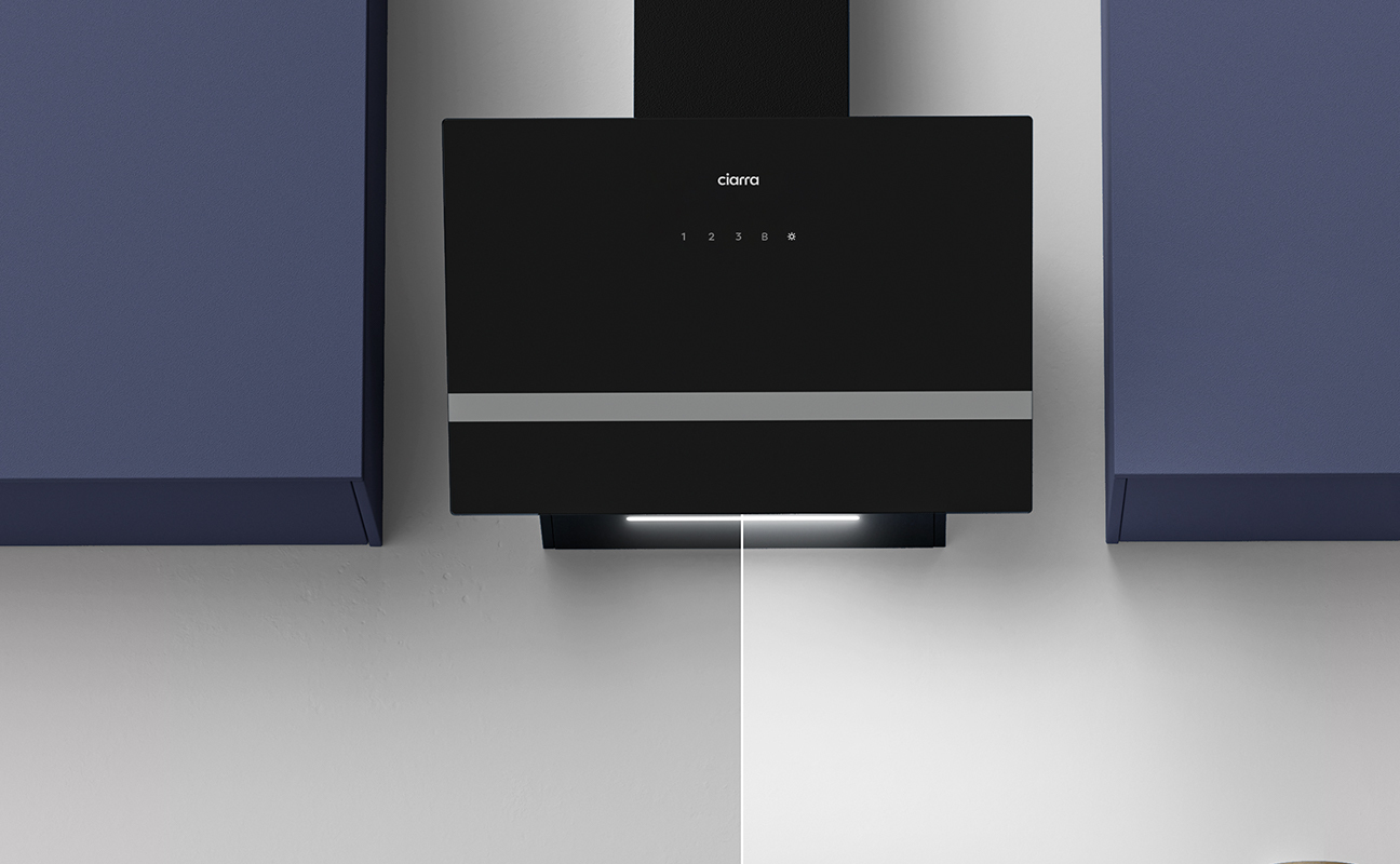 Hotte décorative murale Ciarra Hotte inclinée 60cm - classe a+++ - 4 ...