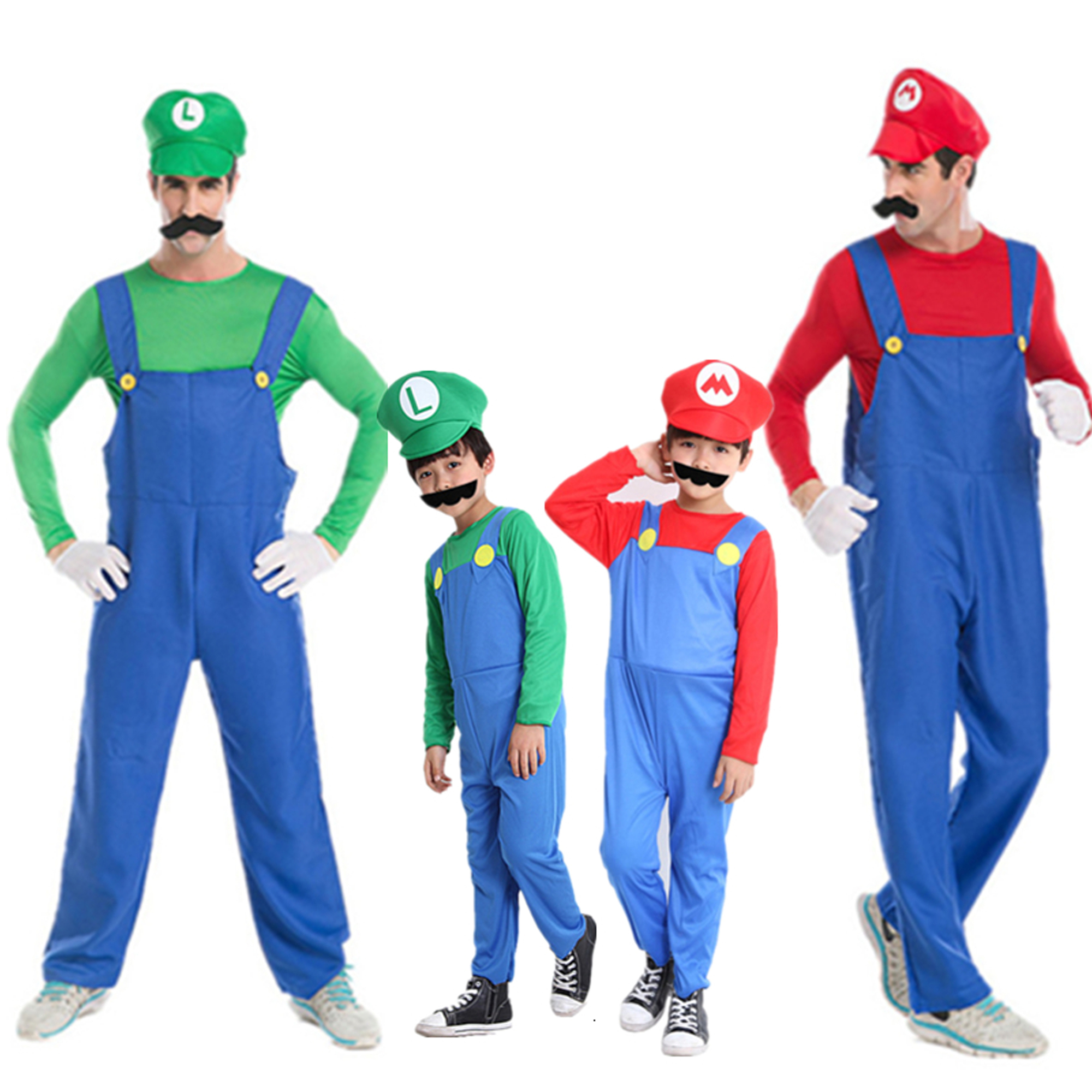 Super Brothers Costume Family Matching Adult & Kids Cosplay Costume ...