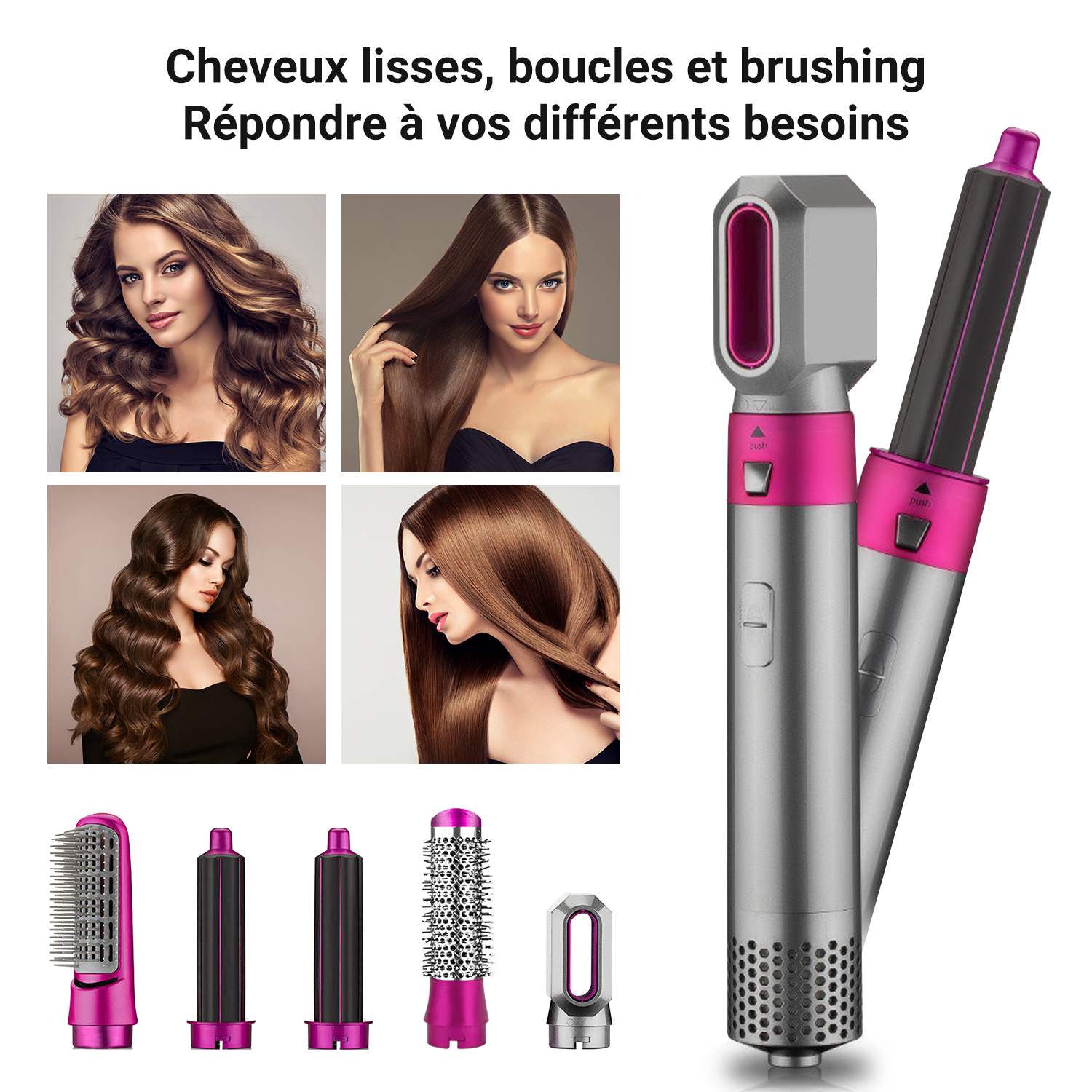 Brosse coiffante EKASN Brosse Coiffante 5 en 1 Soufflante Chauffante ...