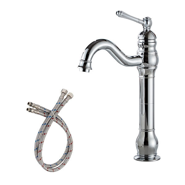 Rubinetto per lavabo da incasso in rame antico, maniglia singola ...