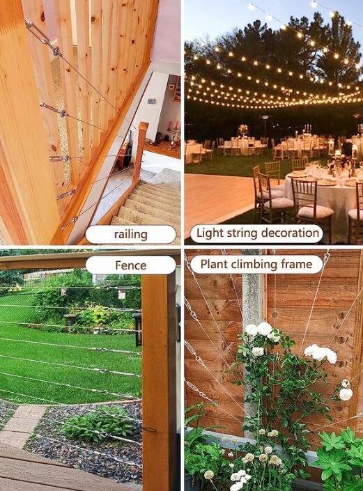 30 m Edelstahl-Hängeseil-Set, Drahtseil-Set, 2 mm beschichtetes ...