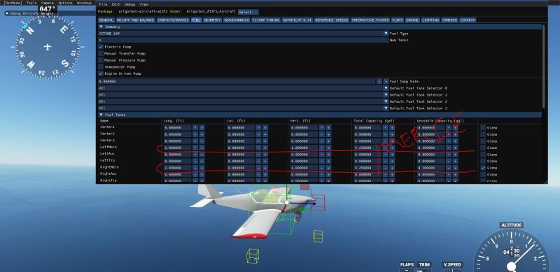 MSFS20 - Aircraft Editor : SimpleAircraft 2 Fuel Tanks -> 1 Fuel Tank | FSDeveloper