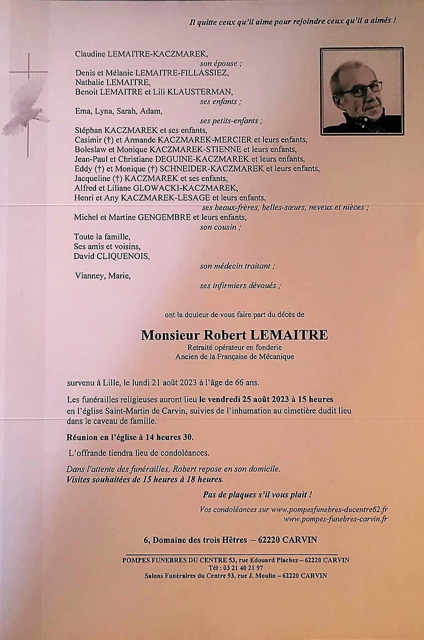 Amicale des Anciens de la FM-décès