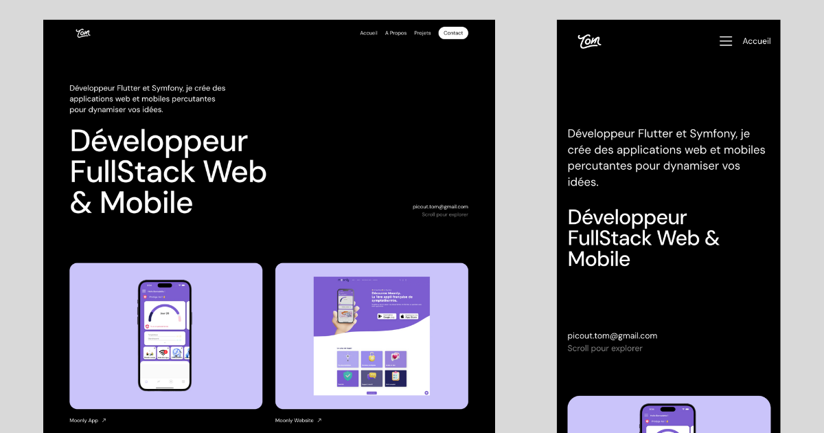 Tom - Développeur Full-Stack Web & Mobile