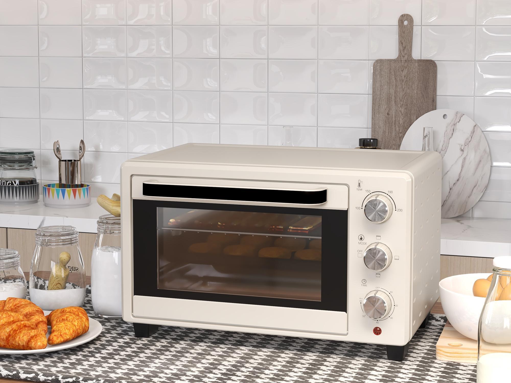 Mini horno eléctrico de 21 l con asador, horno tostador pequeño con 1 ...