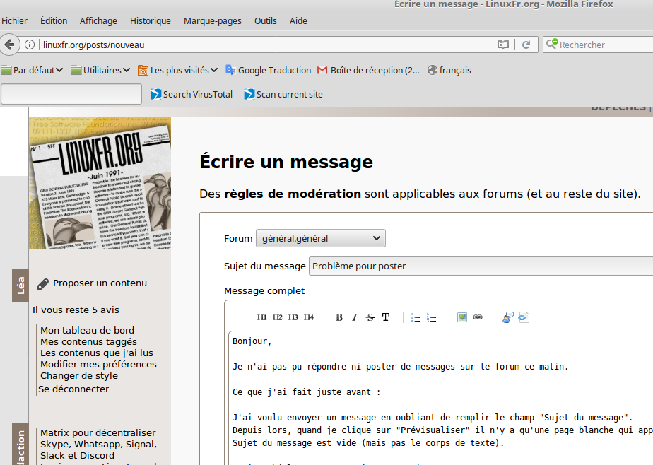 Aide pour utiliser les forums - LinuxFr.org