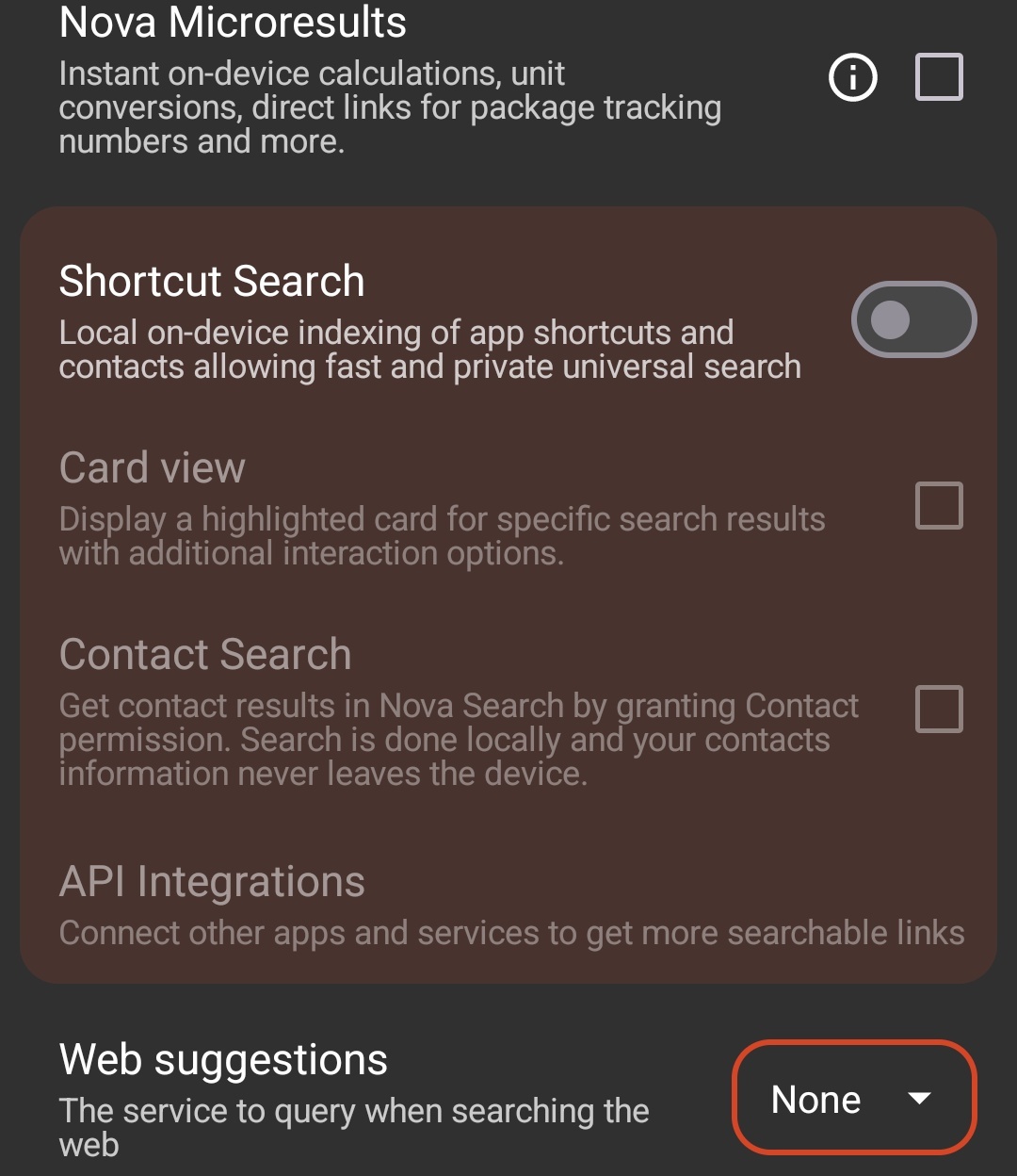 How to disable autocomplete and "search..." ? : r/NovaLauncher