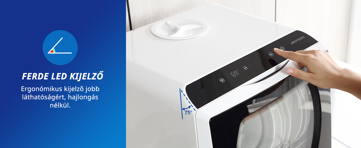 AIRMSEN Mini kompakt mosogatógép – hordozható 5 literes tartállyal, 6 ...