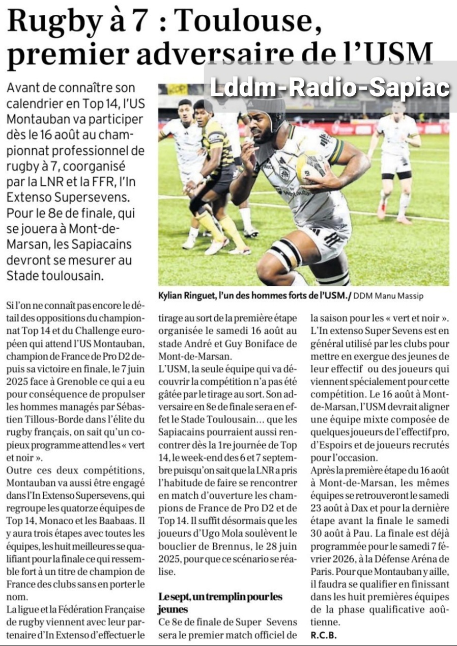 INFOS ce LUNDI 23 JUIN 2025. (Matinée) > Pro D2 > L'USM CHAMPIONNE de ...