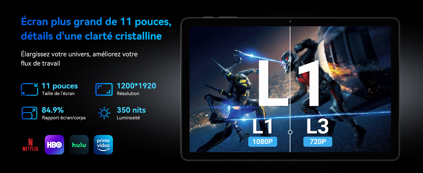 Tablette Tactile TABWEE T90 11" FHD, RAM 24Go ROM 128Go-SD 2To,Android 15,8000 mAh,Gemini AI ...