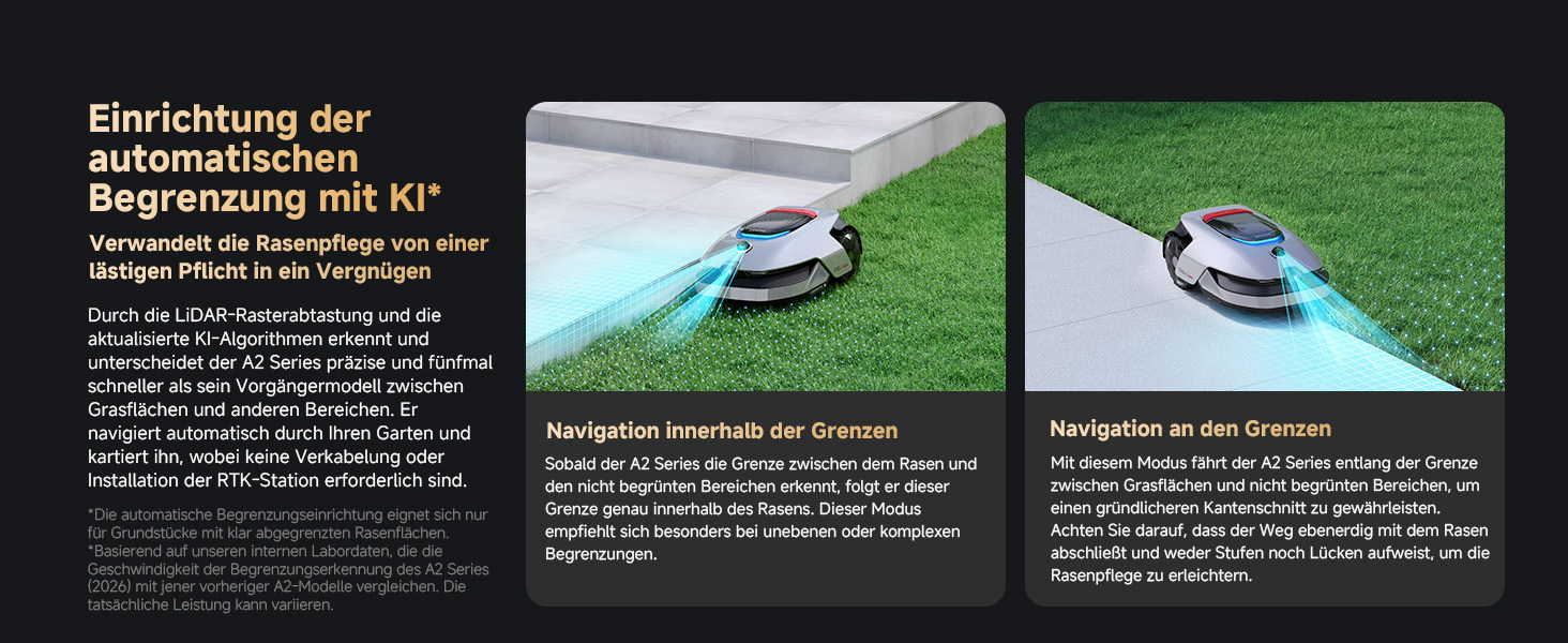 Dreame - A2 1200 Mahroboter – kabellos ohne RTK, fur Flachen bis zu ...