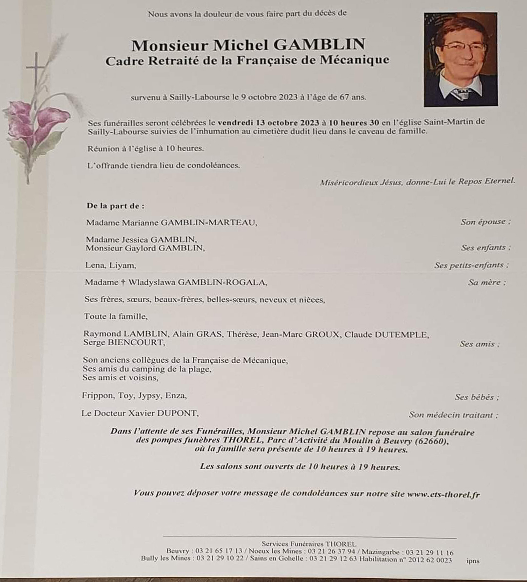 Amicale des Anciens de la FM-décès