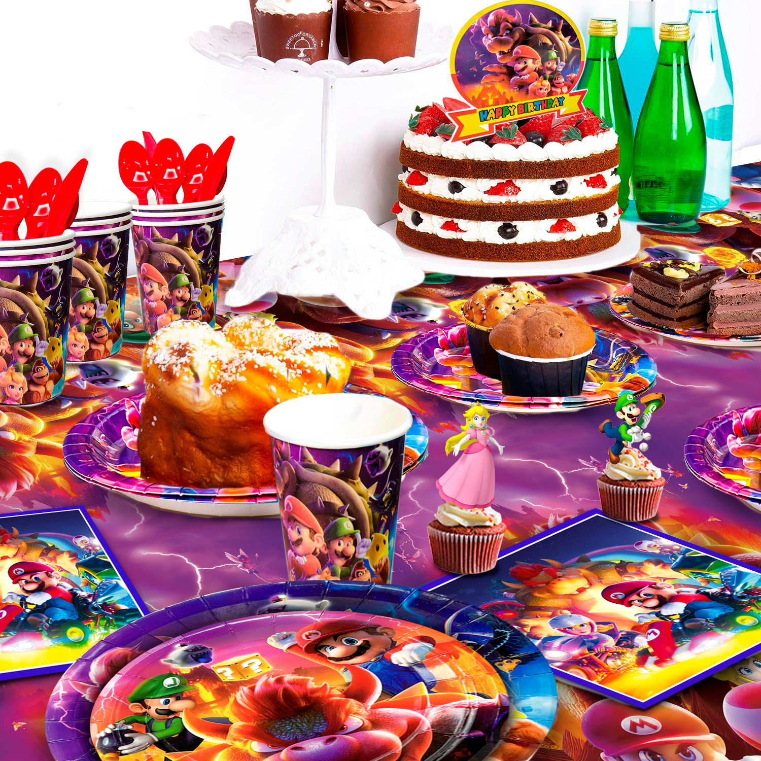 Super Mario Birthday Decorations,Mario Party Tableware Balloons Plates ...