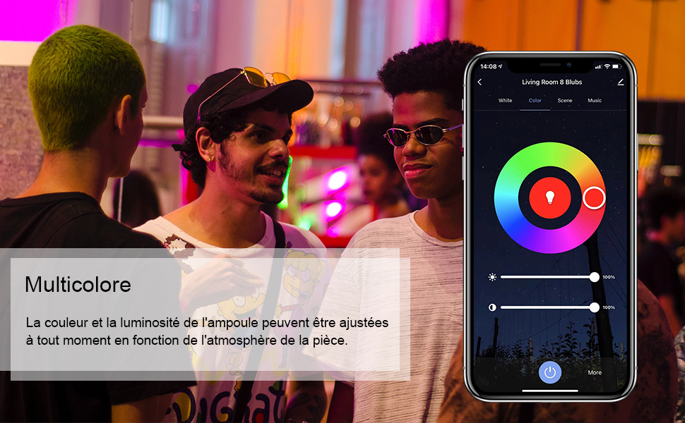 Ampoule Connectée Wifi E27 9W LED Multicouleurs RGB + CCT 2700K-6500K - Compatible Avec Alexa ...