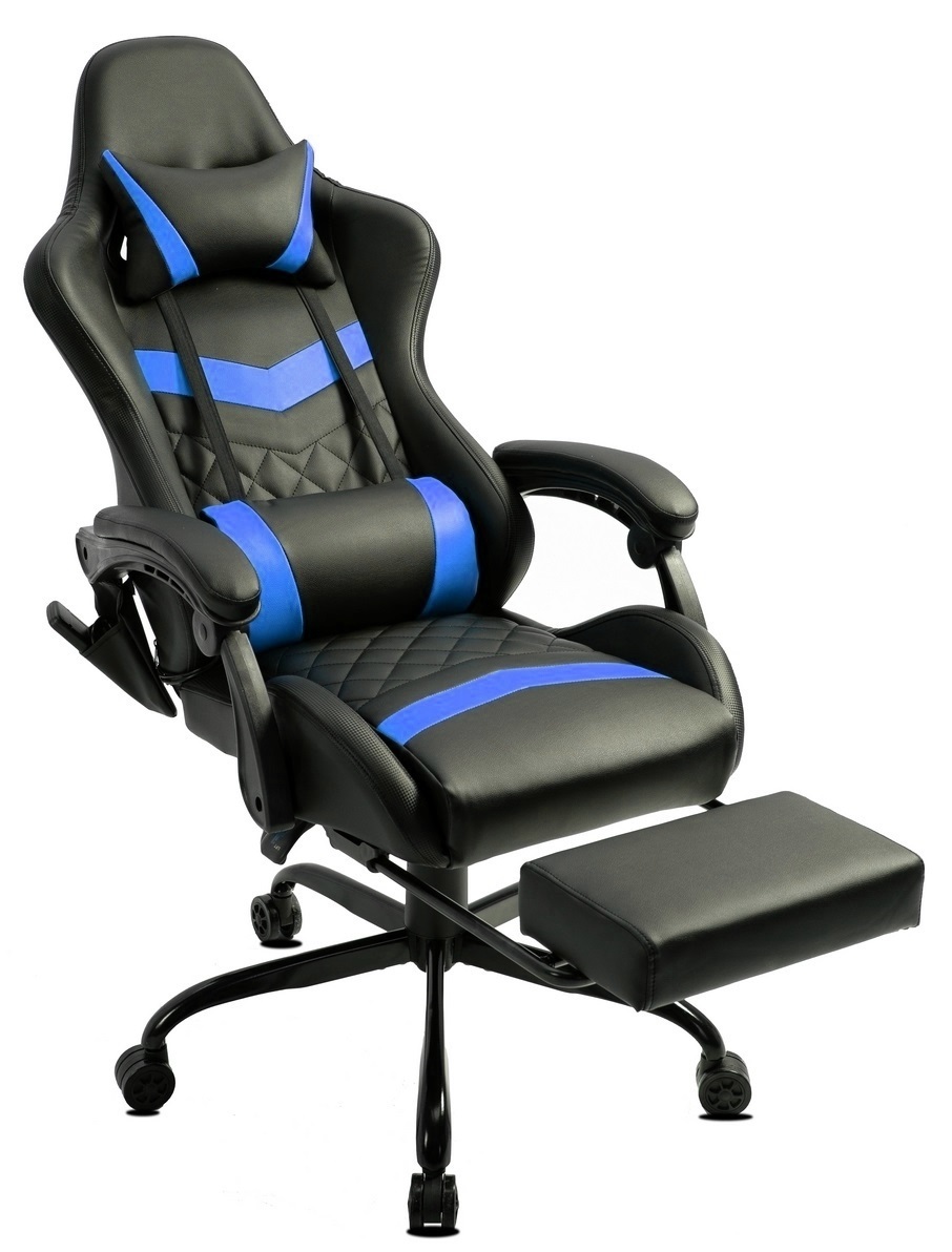 Chaise Gaming Delman, 6 points de massage par vibration, repose-pieds ...