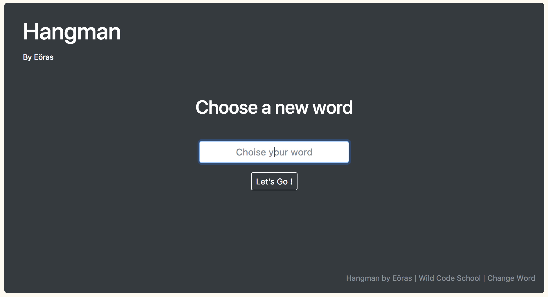 GitHub - Eoras/Hangman: Hangman game with HTML5 and Bootstrap 4