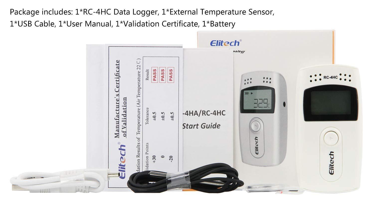 Elitech Temperature and Humidity Data Logger 16000 Points Record Capacity - Walmart.com