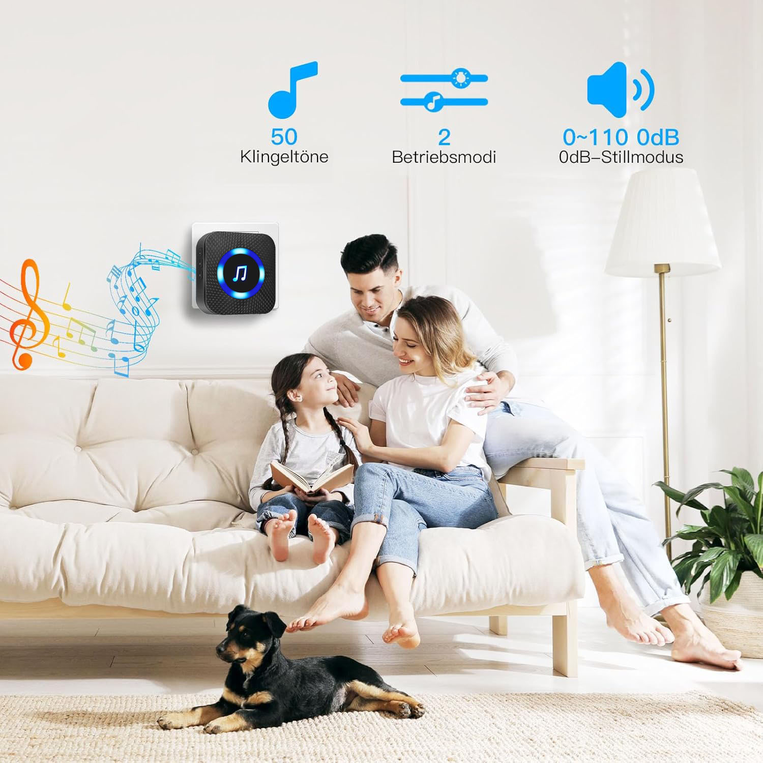 Wireless Doorbell, 300m Long Range Door Bell Waterproof Electronic Bell ...