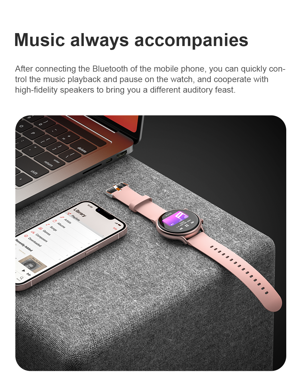 SmartWatch, DIGZ™ , UltraSlim tok, 1,32 hüvelykes HD érintőképernyő ...