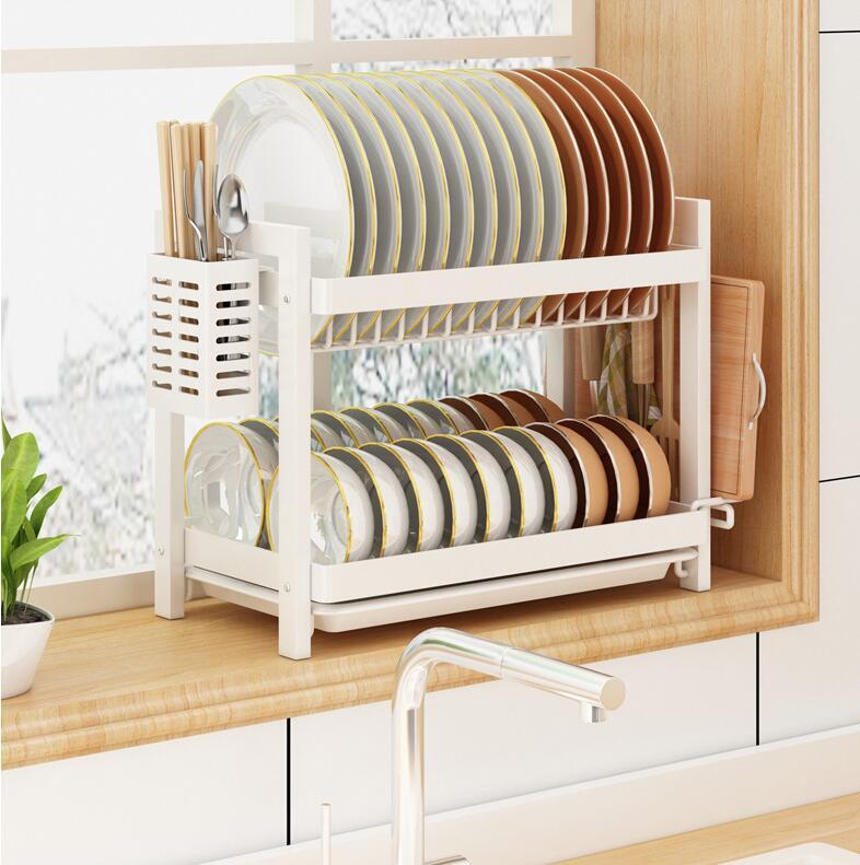 Sink Drainer Basket, 3 Tier Kitchen Dish Drainer, Cutlery Holder with ...