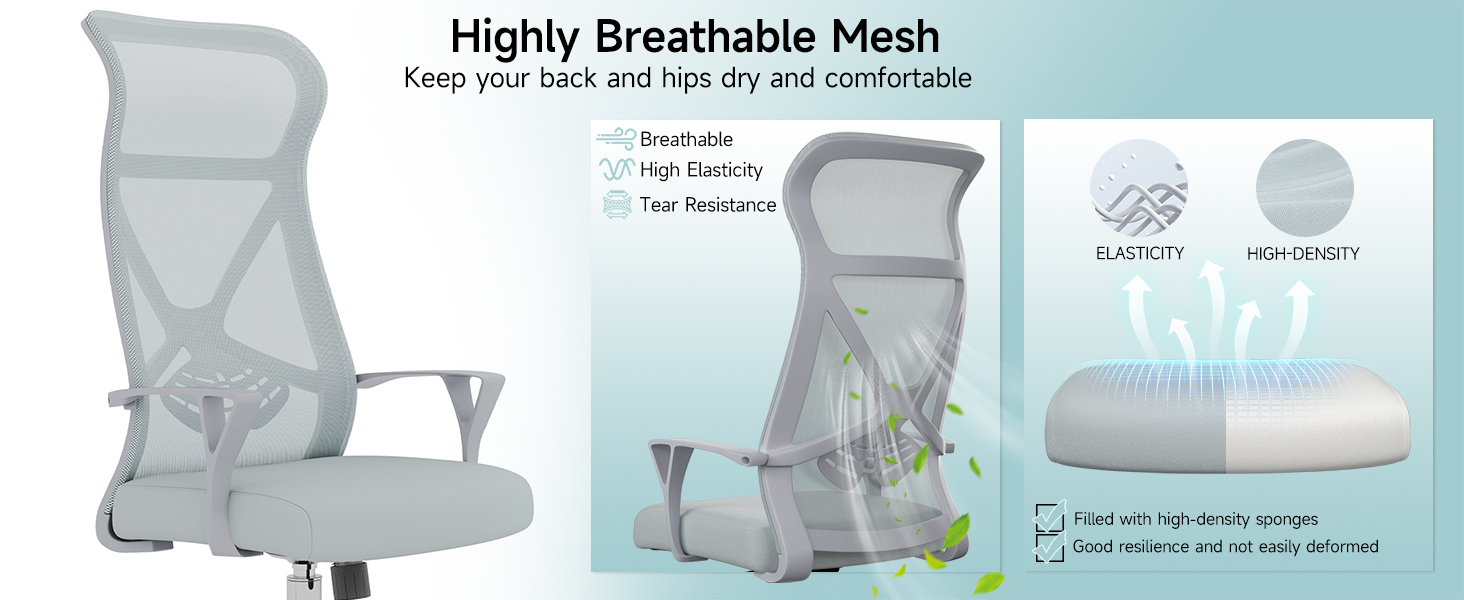 Office Chair Ergonomic - bigzzia high back mesh desk chairs - Computer ...