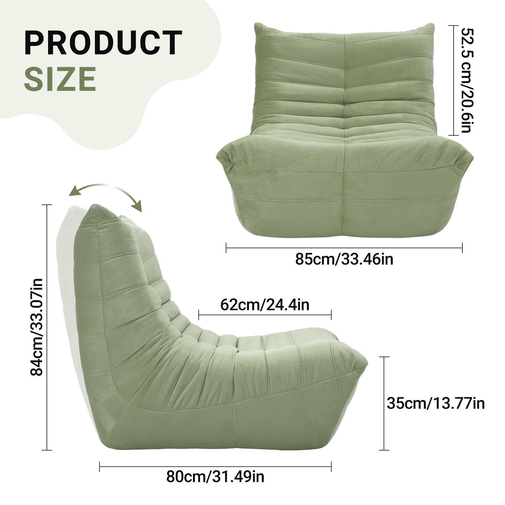 Fauteuil pouf,fauteuil de sol paresseux,canapé tatami confortable,canapé pouf chaise de cheminée ...