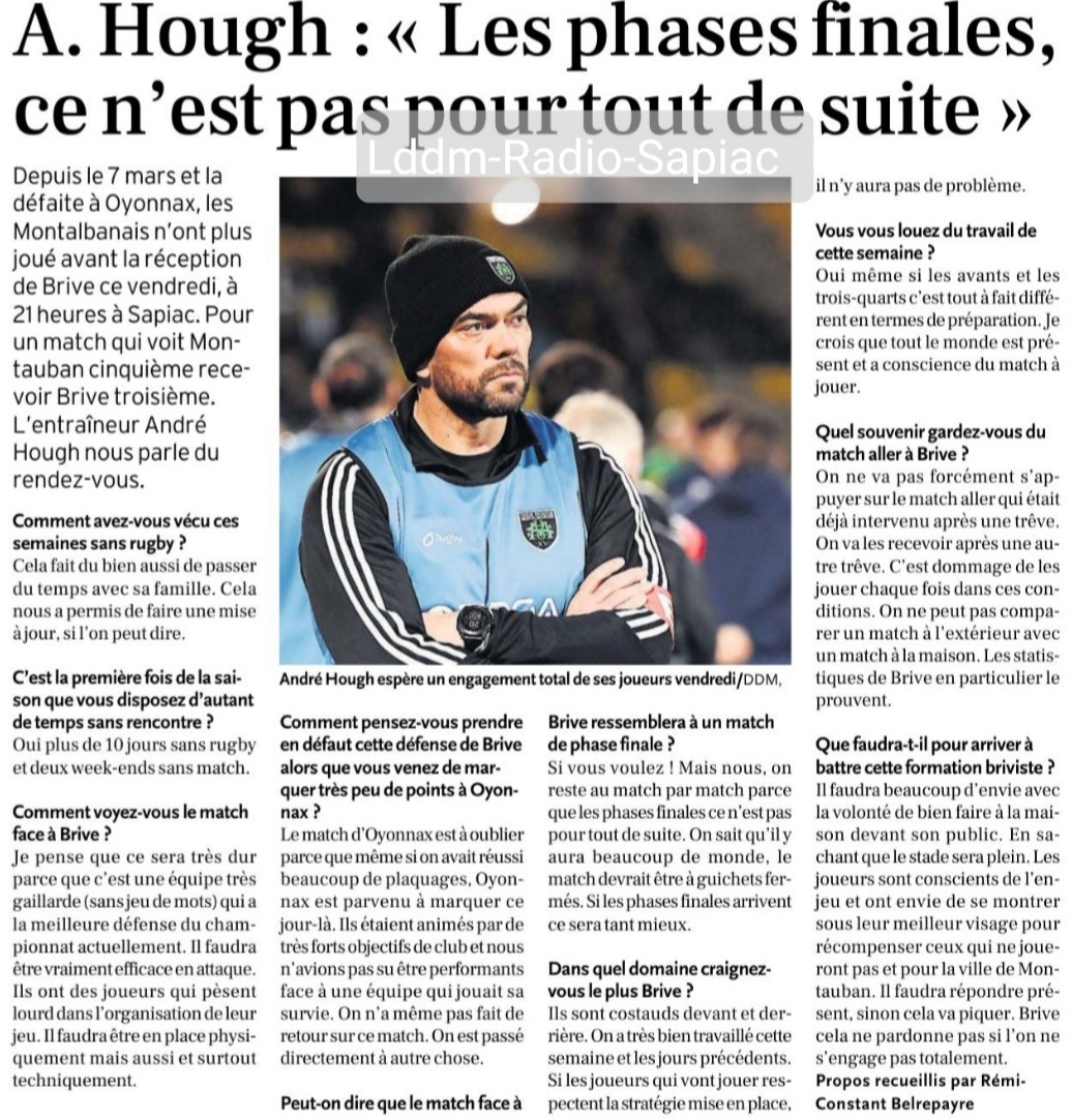 INFOS ce MERCREDI 26 MARS 2025 (Matinée) > J –2 du choc > USM / BRIVE ...