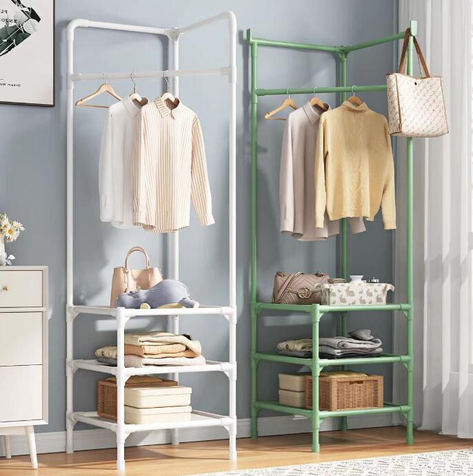 Rack, Simple corner coat rack clothes drying rack floor bedroom bedside ...