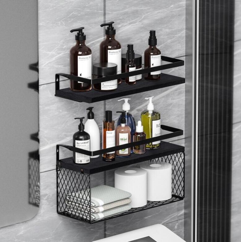 Shower Shelf and Storage,Floating Shelves with Wire Storage Basket ...